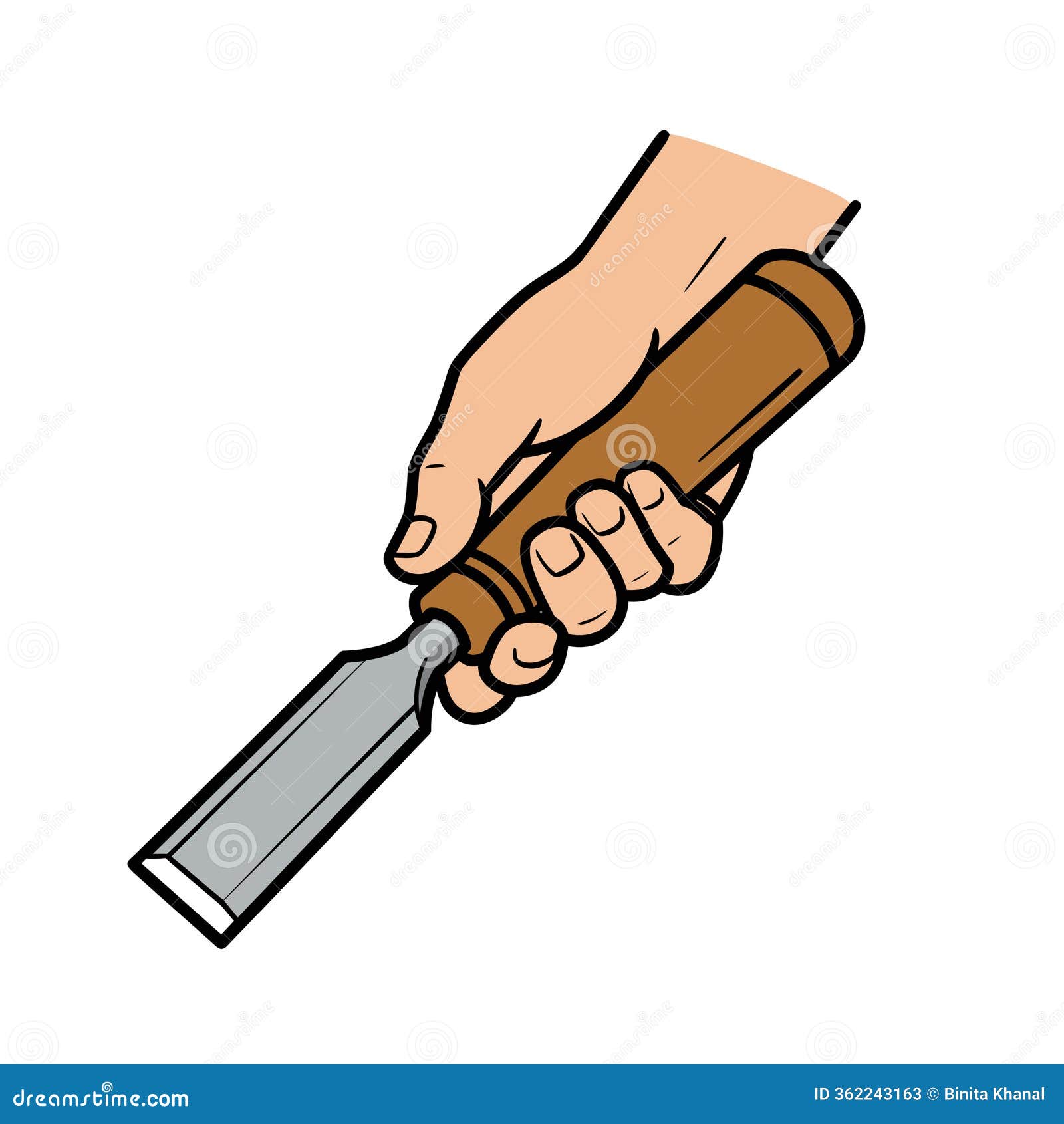 Chisel on hand clip art. stock illustration. Illustration of carpentry ...