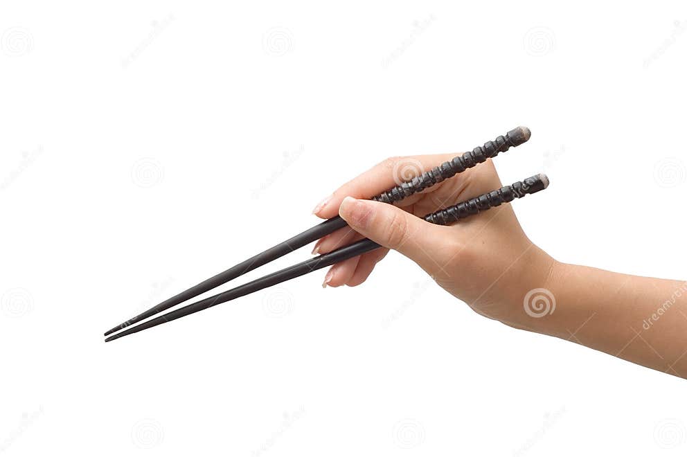 Hand holding chopsticks stock photo. Image of isolated - 1060020