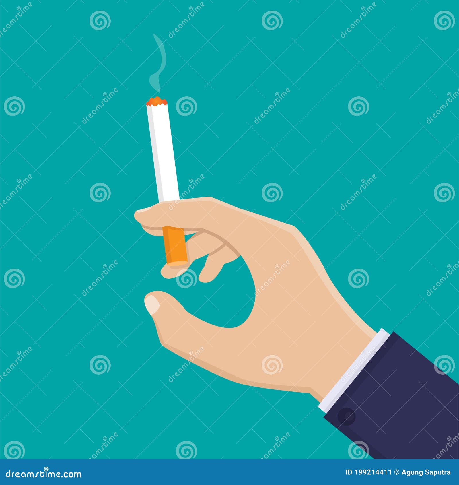 Hand Holding Cigarette Vector Stock Vector - Illustration of flat ...
