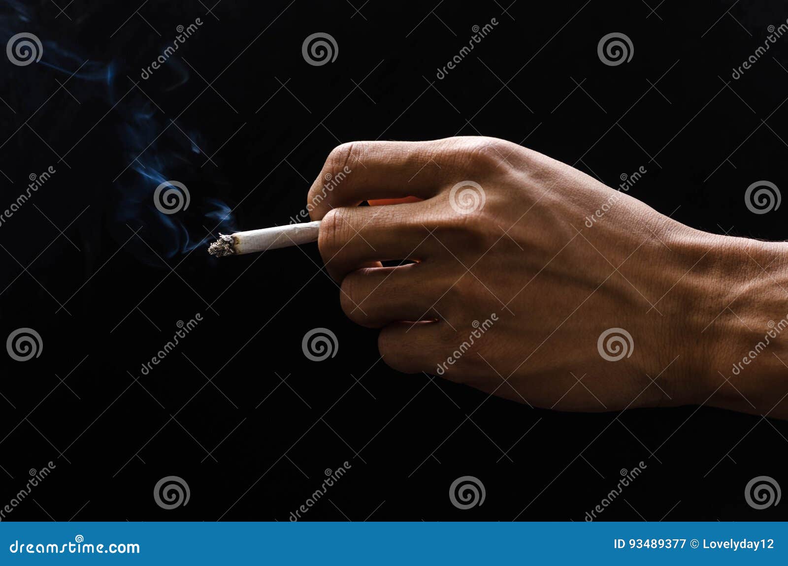 Hand Holding Cigarette and Smoke Stock Image - Image of male, lifestyle ...