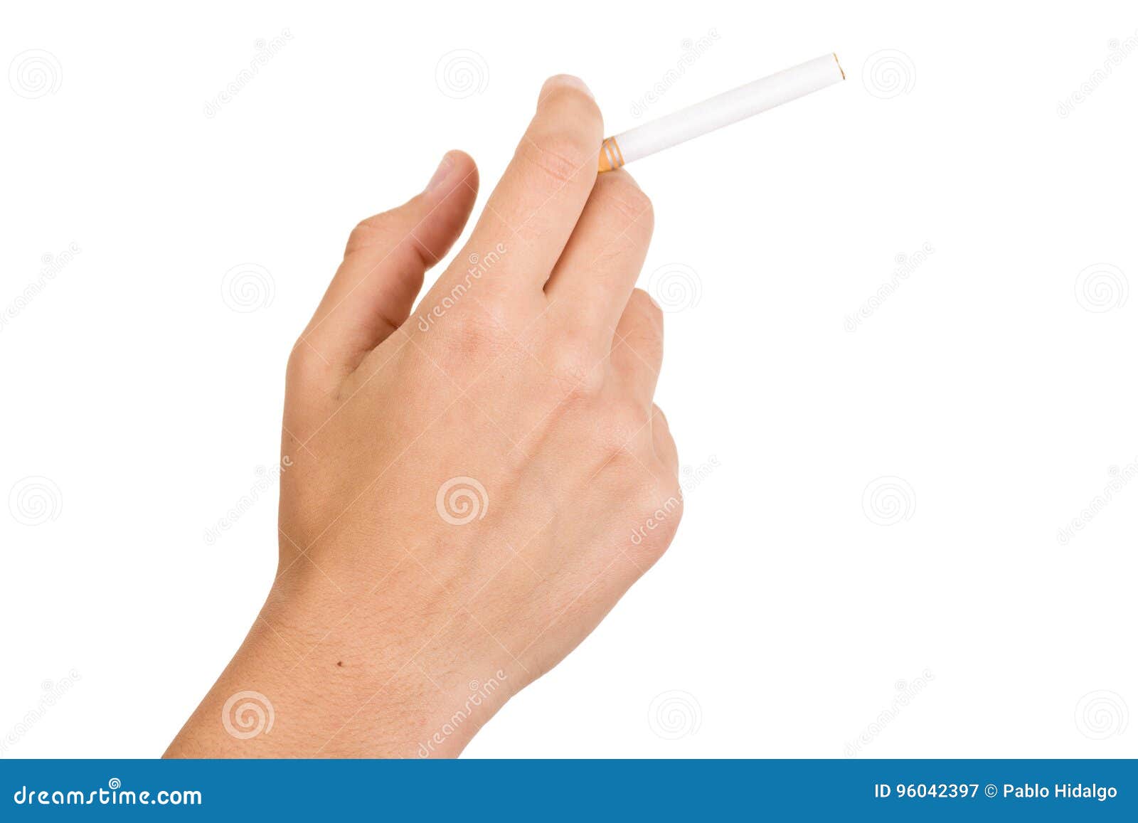 Hand, Holding a Cigarette on White Background, Stock Image - Image of ...