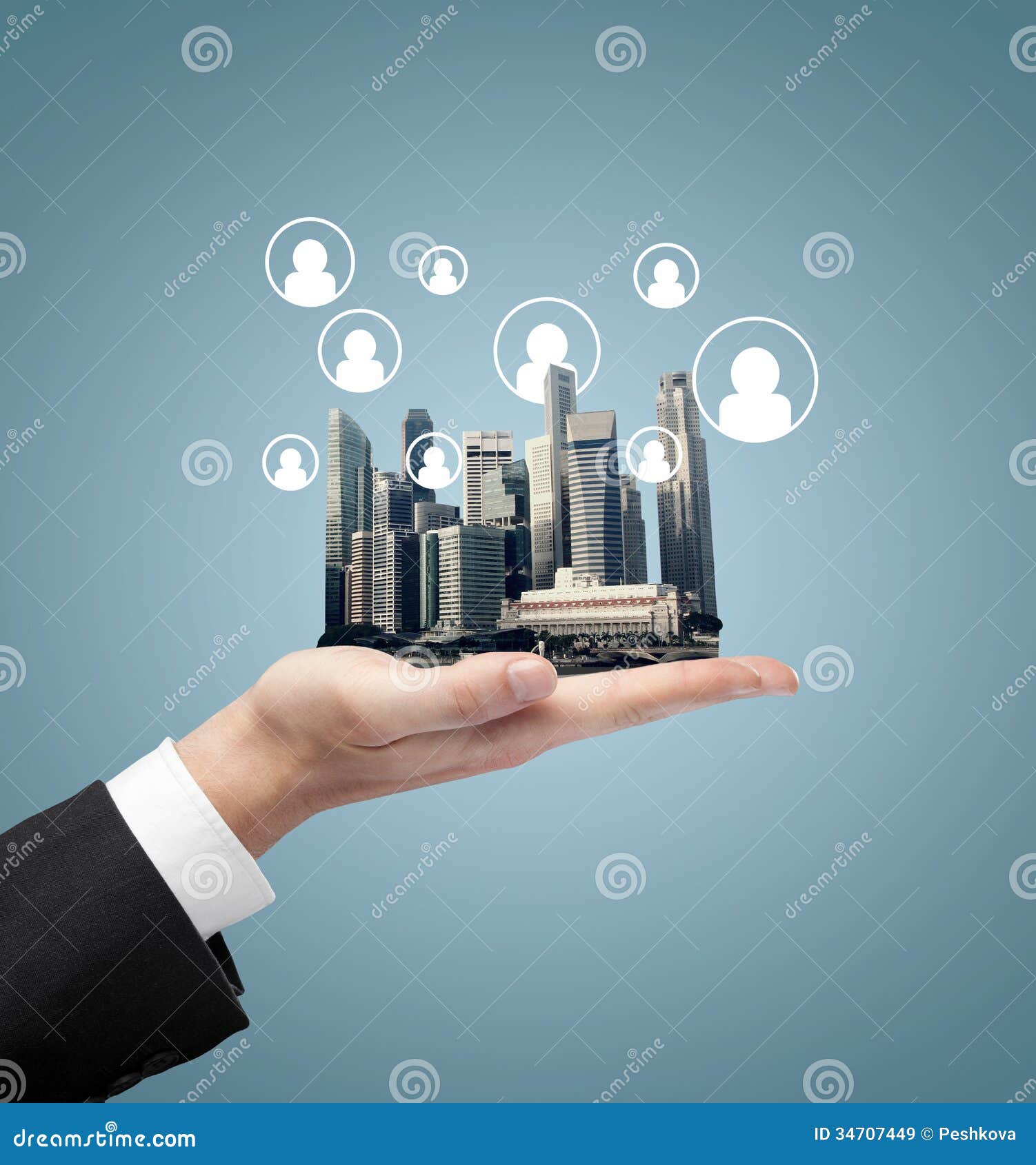 Hand holding city stock image. Image of human, modern - 34707449