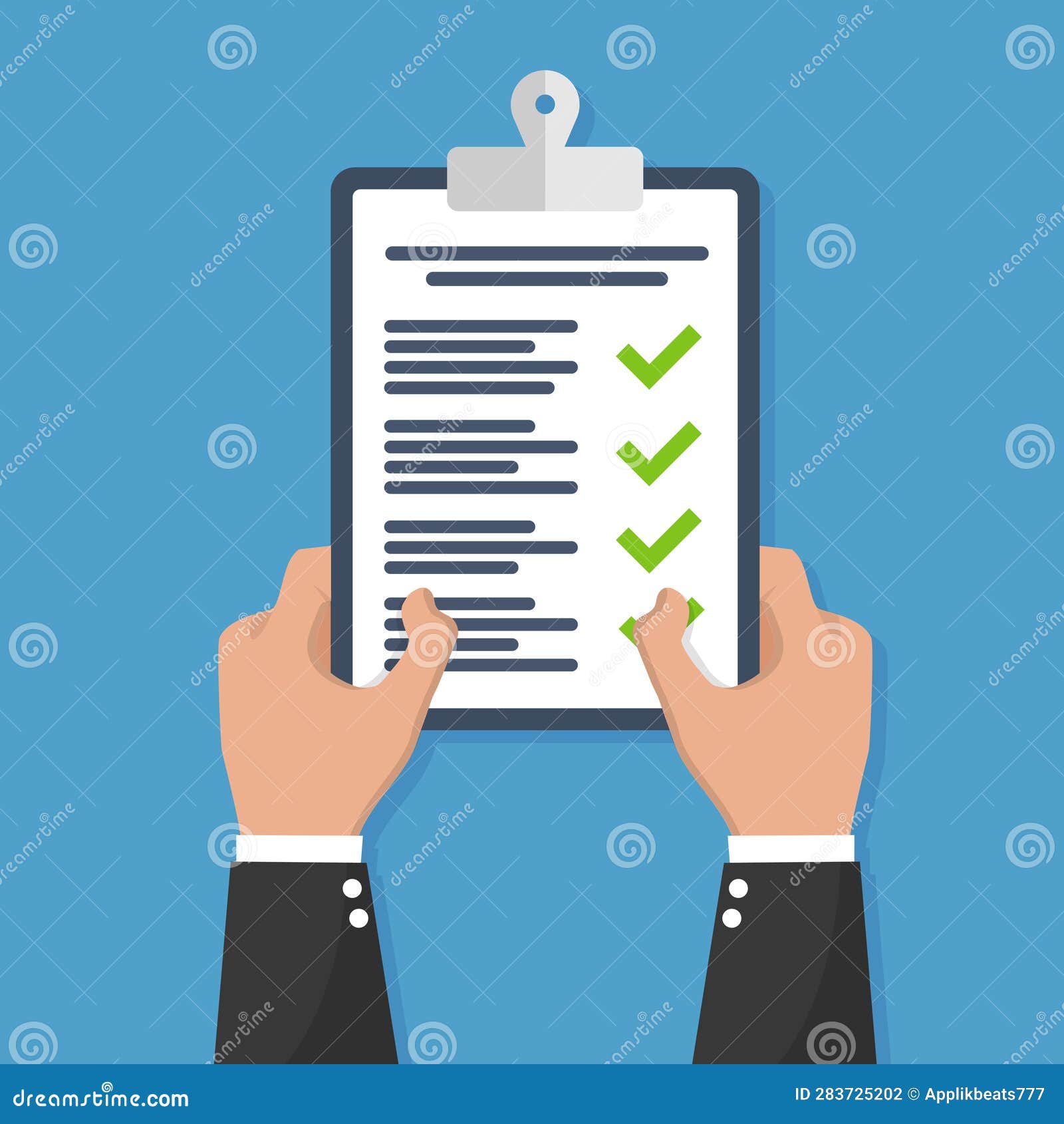 Hand Holding Clipboard with Checklist Stock Vector - Illustration of ...