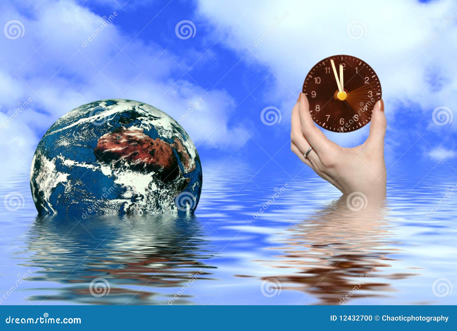 Hand Holding Clock And Earth Royalty-Free Stock Image | CartoonDealer ...