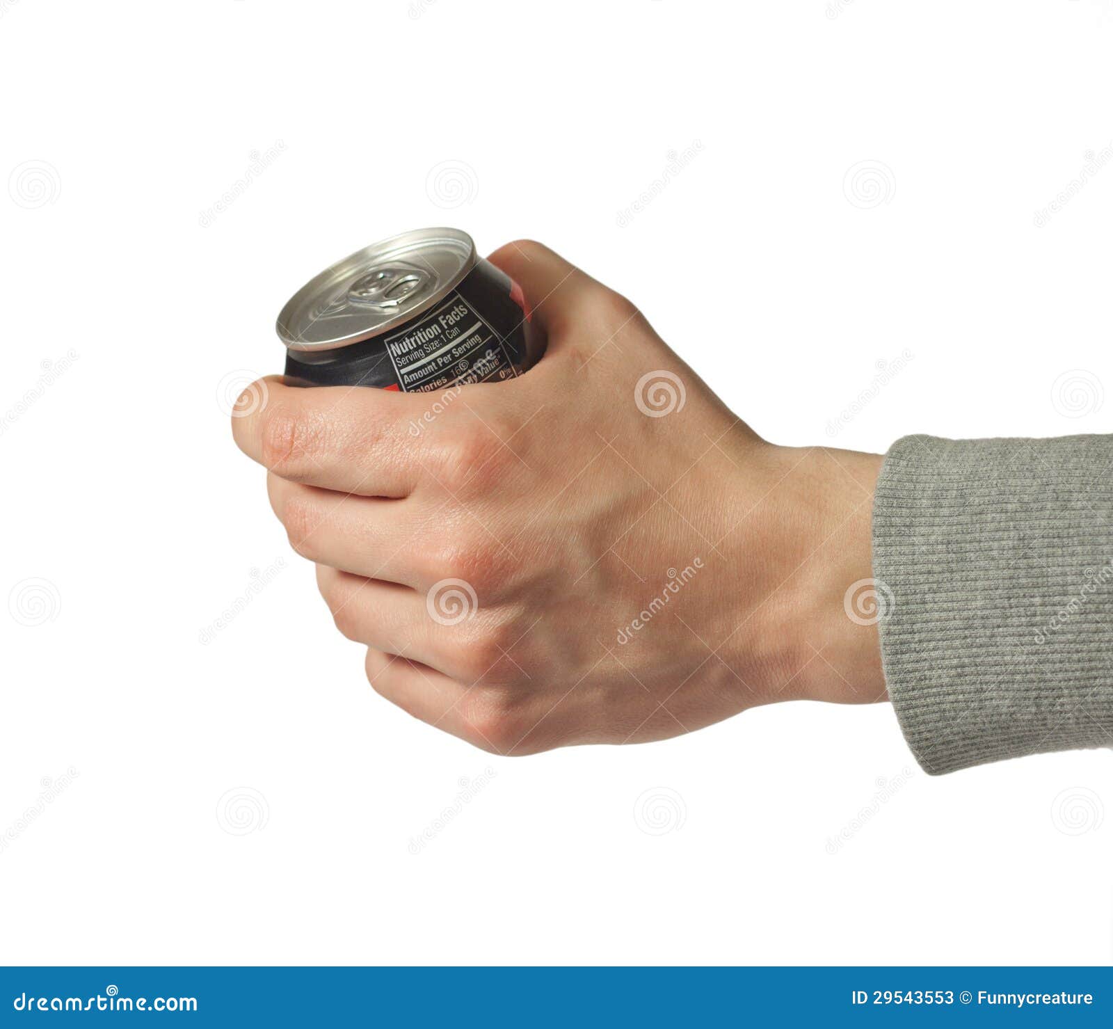 Hand Holding Closed Can of Soda Stock Image - Image of packaging, soda ...