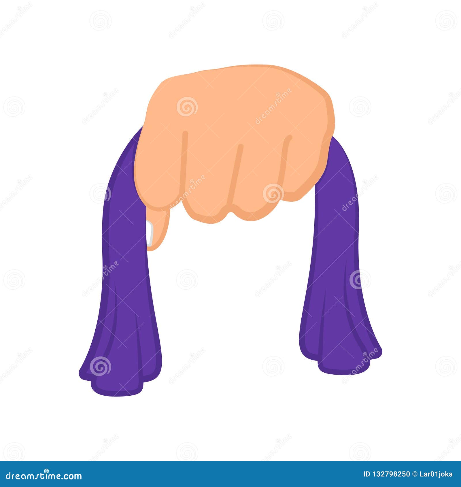 Hand holding a cloth stock vector. Illustration of person - 132798250