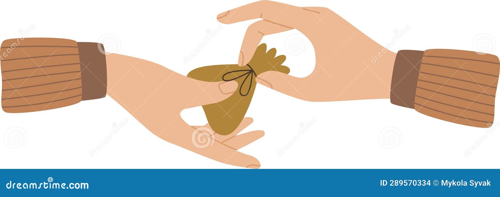 Hand Holding Cloth Pouch stock vector. Illustration of style - 289570334