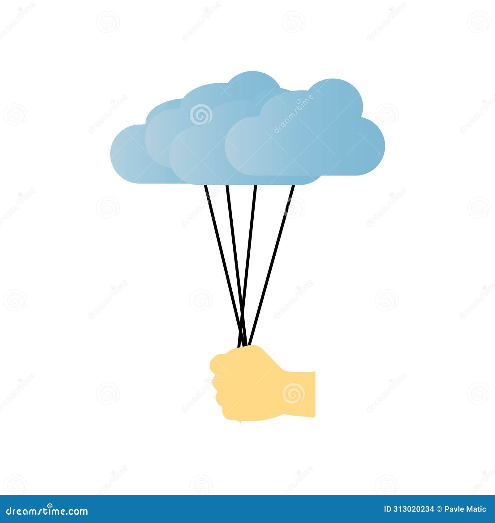Hand holding cloud stock illustration. Illustration of security - 313020234