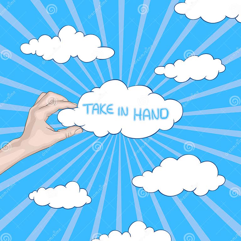 Hand holding a cloud stock vector. Illustration of collection - 73383758