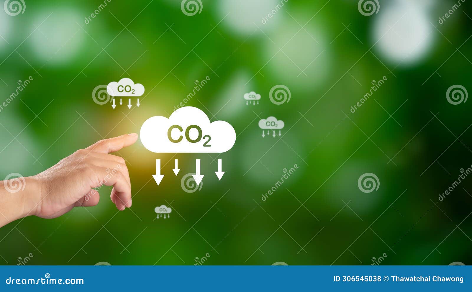 Hand Holding CO2 Reducing Icon for Decrease Carbon Dioxide Emission, Business and Environment ...
