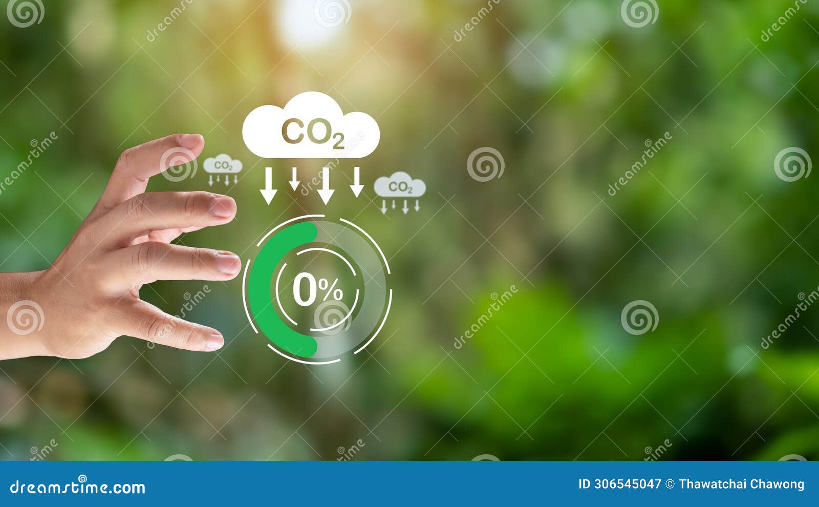 Hand Holding CO2 Reducing Icon for Decrease Carbon Dioxide Emission, Business and Environment ...