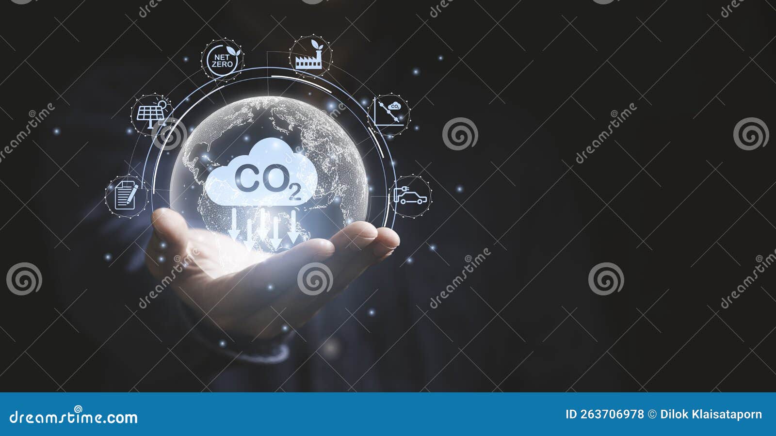 CO2 Reducing Icon On Green Background For Decrease CO2 , Carbon Footprint And Carbon Credit To ...