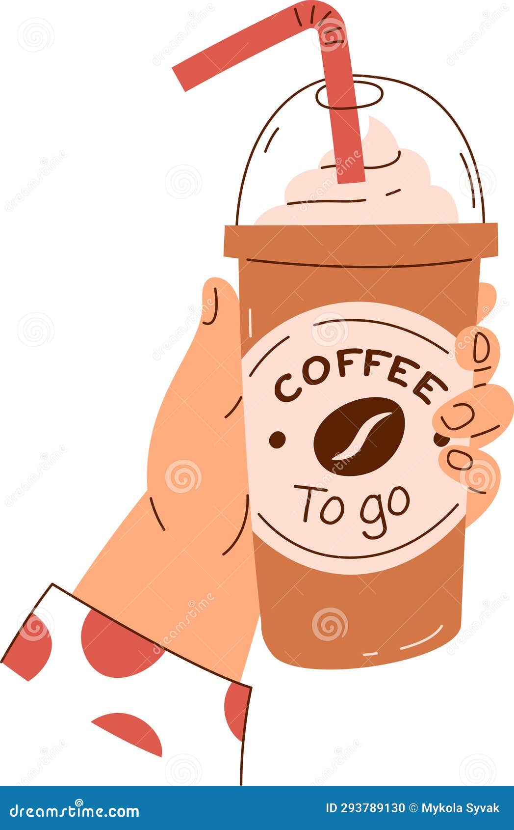 Hand Holding Coffee Cup stock vector. Illustration of cappuccino ...