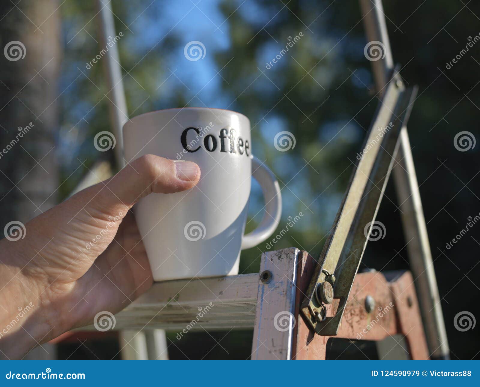 Coffee break at work stock image. Image of work, sunlight - 124590979