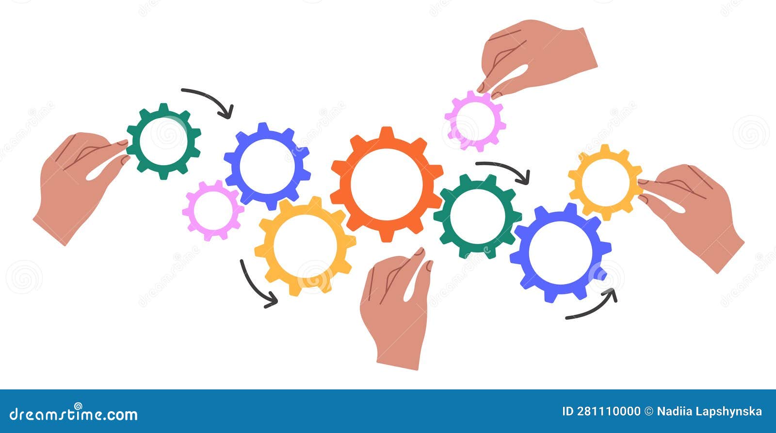 A Hand Holding a Cog. Automation of Business Processes in the Team. the ...