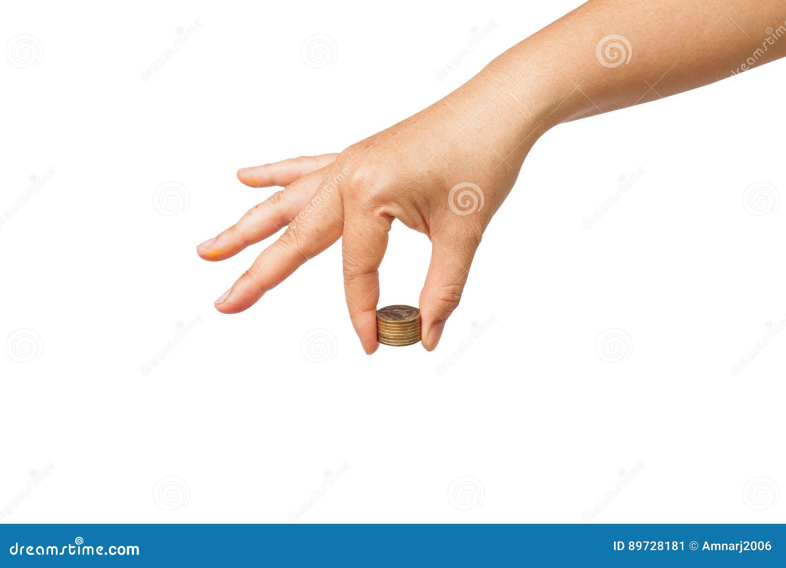 Hand holding coin stack stock image. Image of cash, graph - 89728181