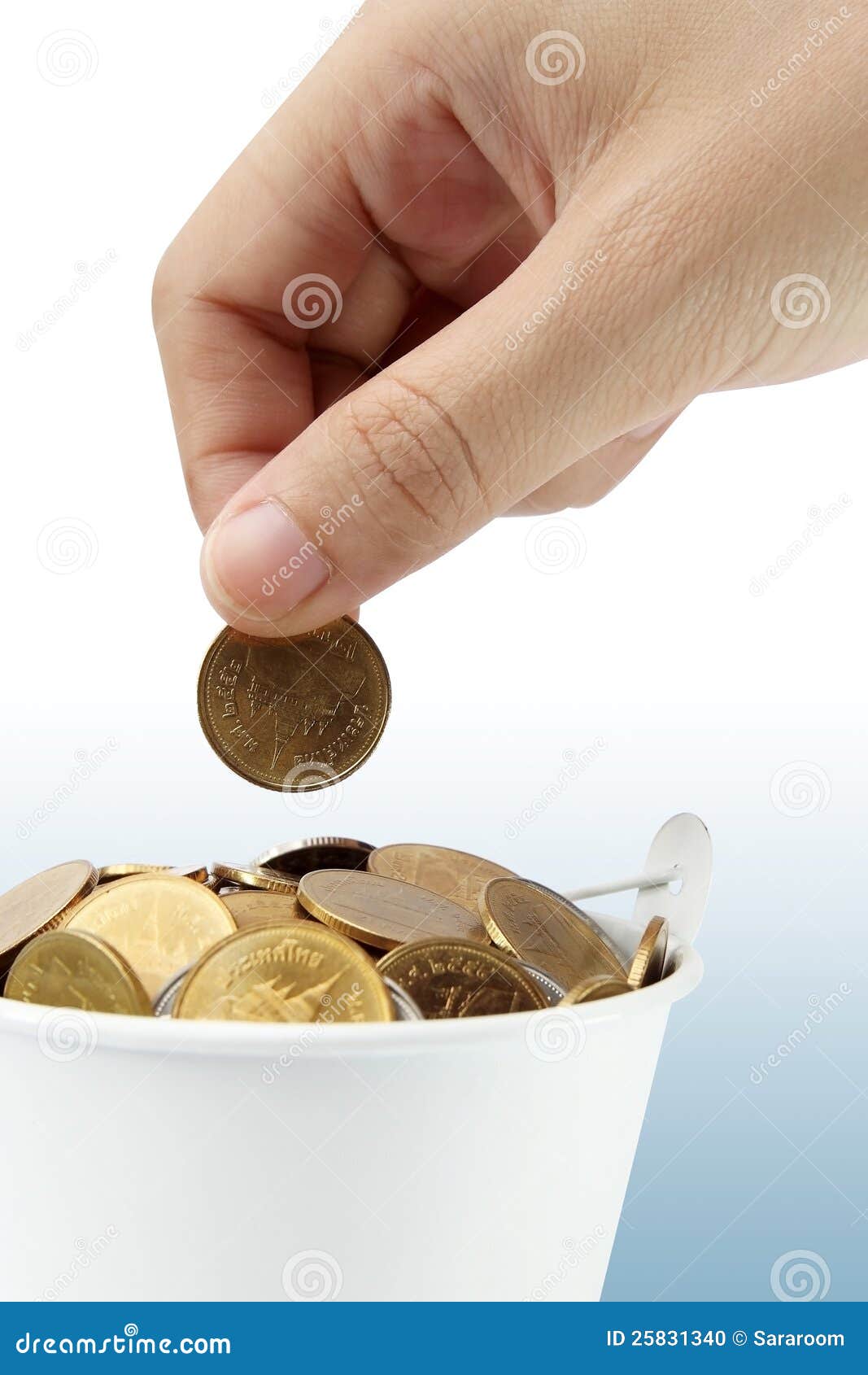 Hand holding coins stock photo. Image of banking, corporate - 25831340