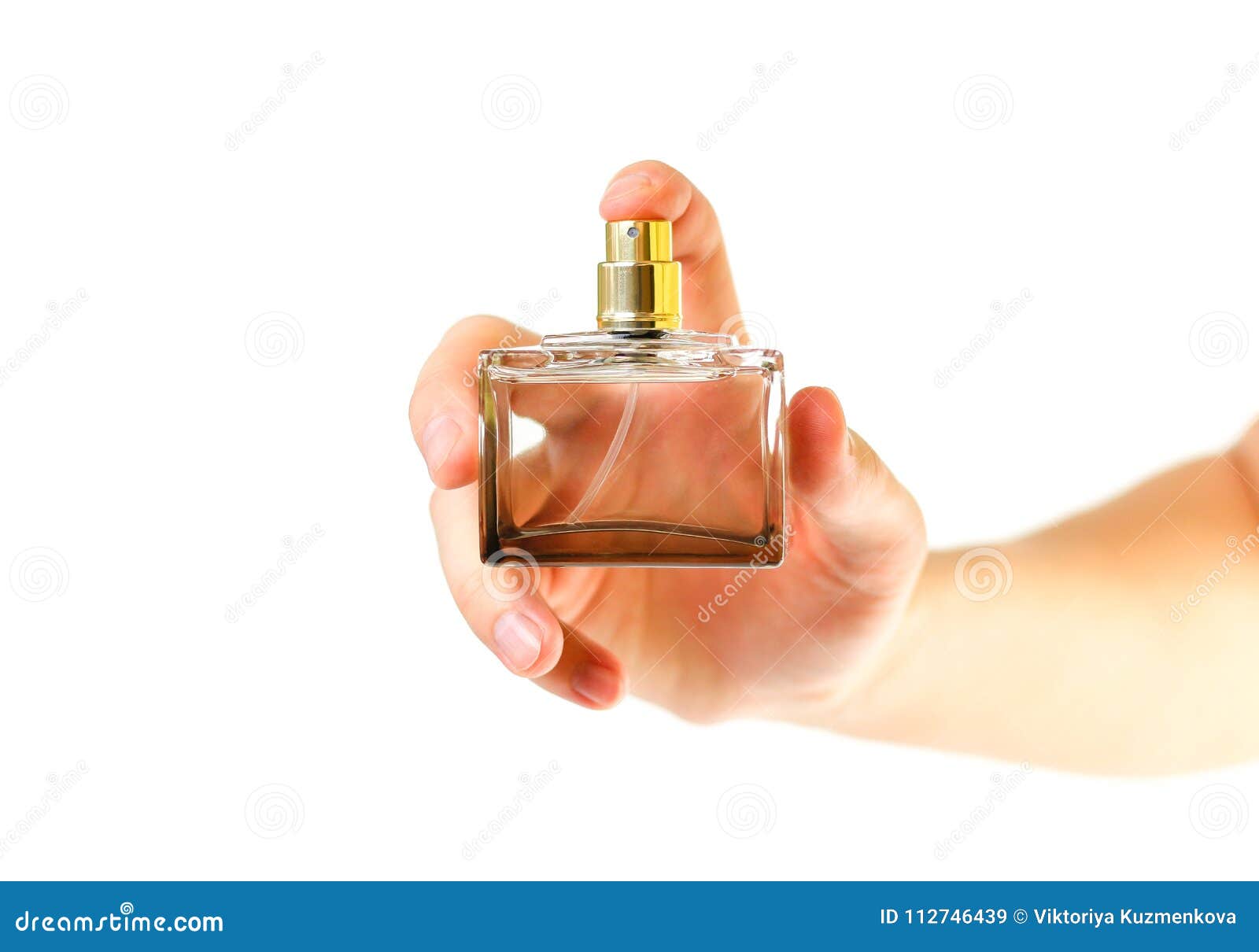 The Hand Holding the Cologne. Sprays Perfume Stock Image - Image of ...