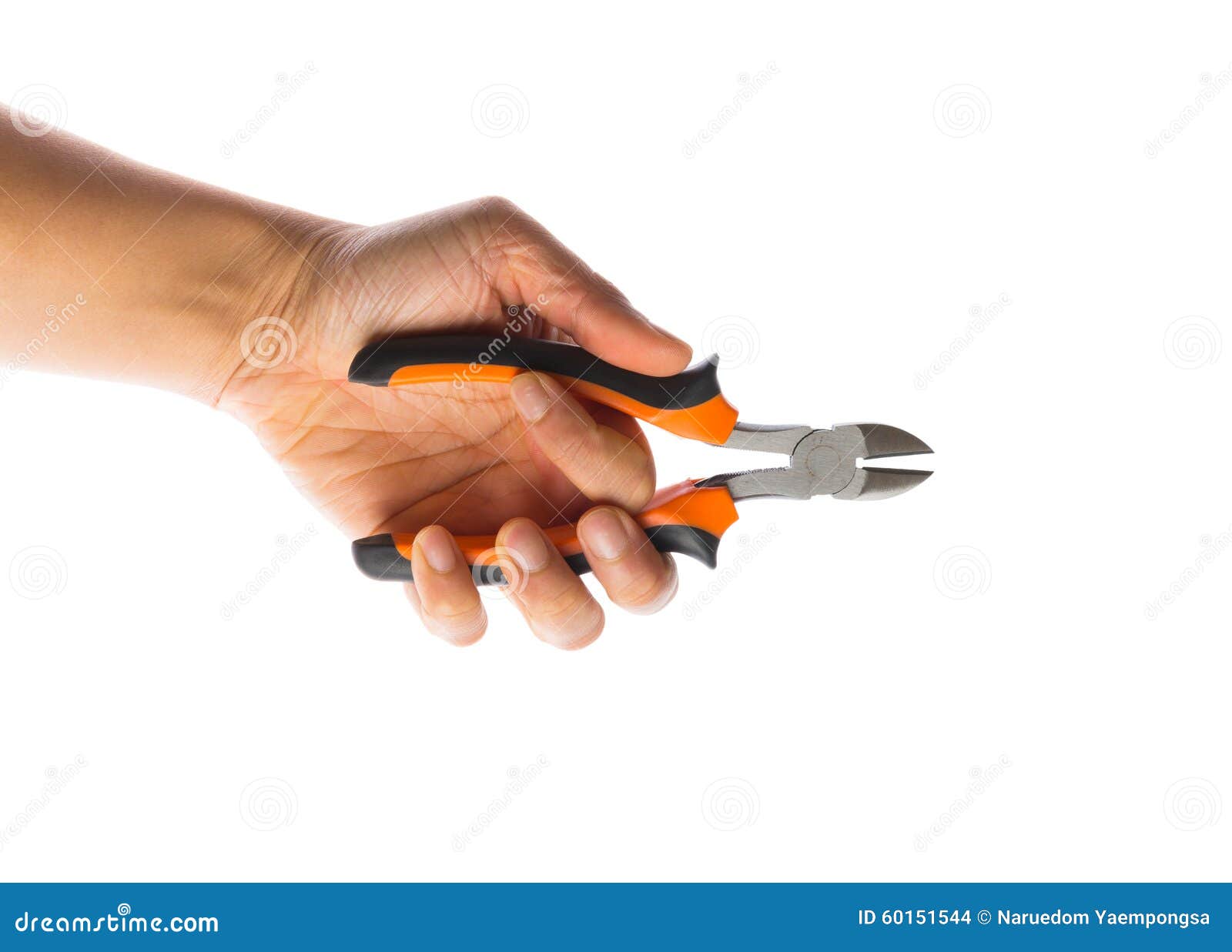 Hand Holding Combination Cutting Pliers Stock Photo - Image of fingers ...