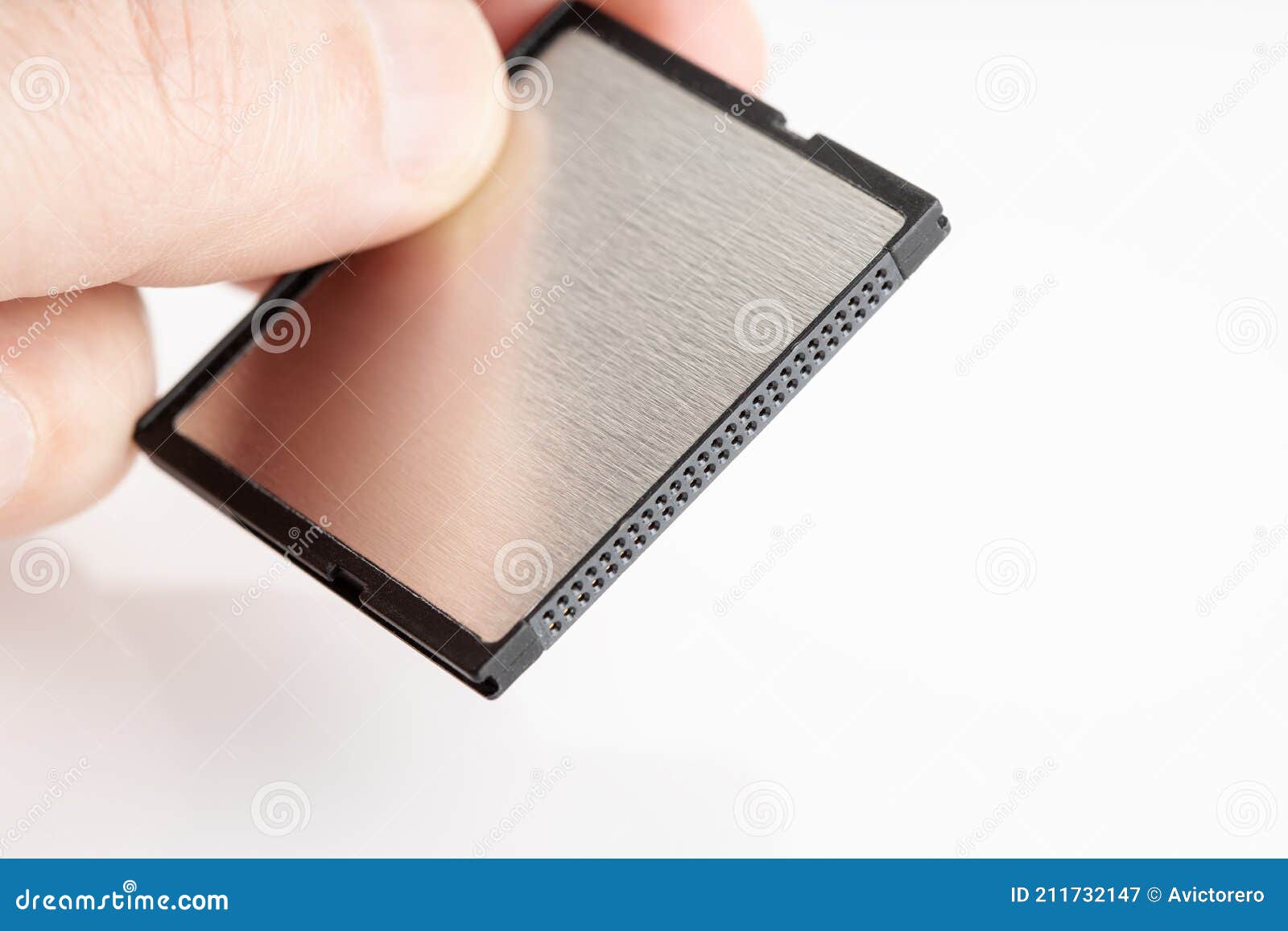Hand Holding a Compactflash Memory Card on White Background Stock Image ...
