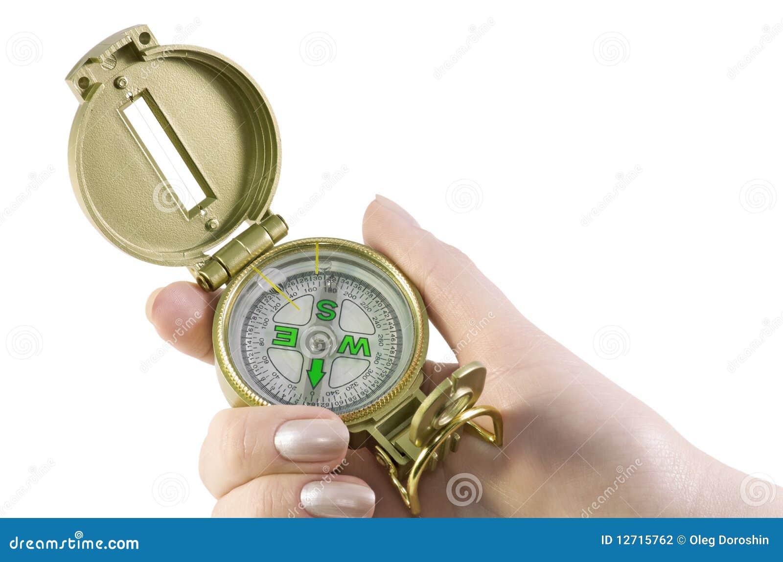 Hand holding a compass stock photo. Image of guide, measurement - 12715762
