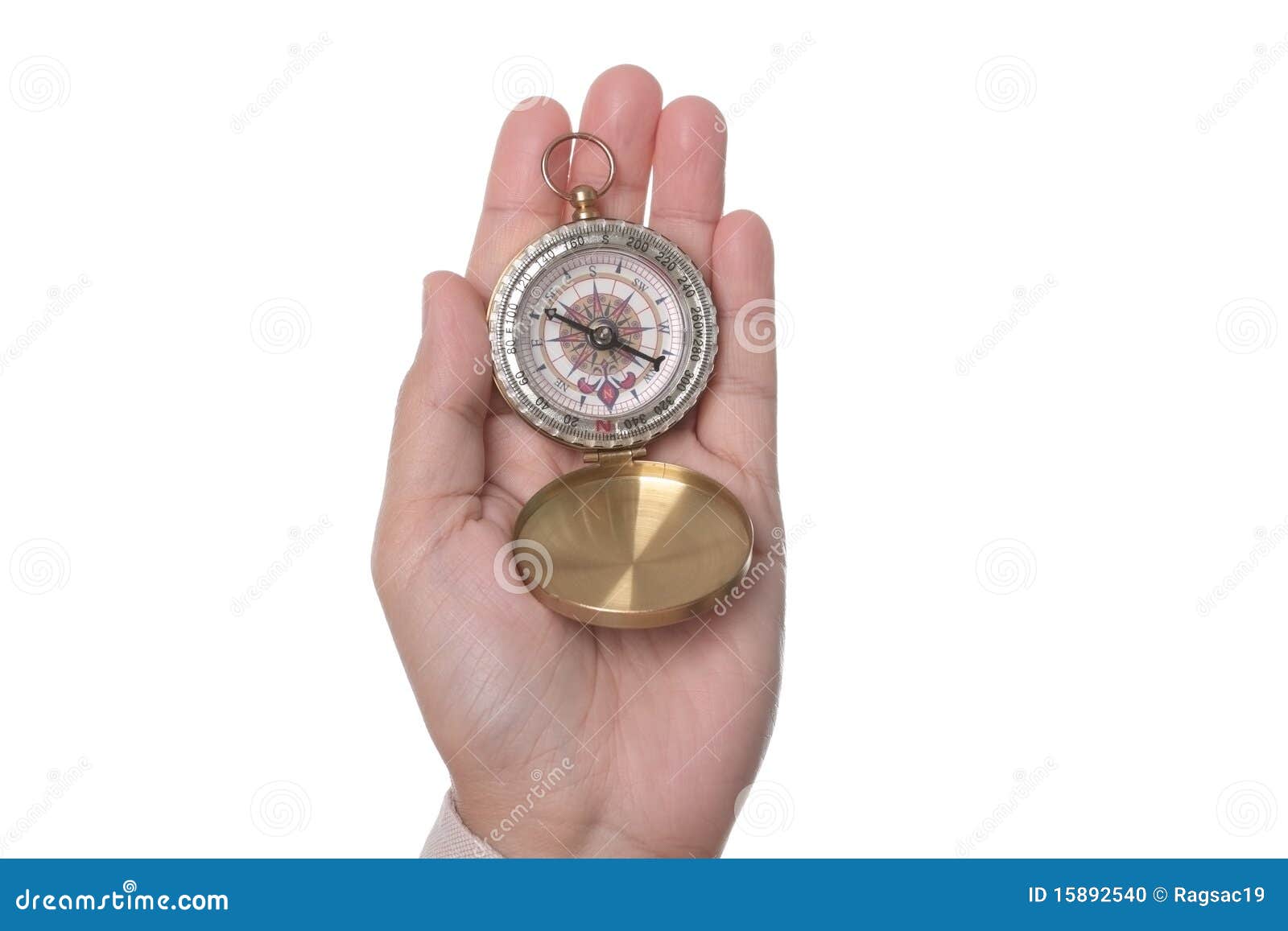 Hand holding compass stock photo. Image of arrow, coordinate - 15892540