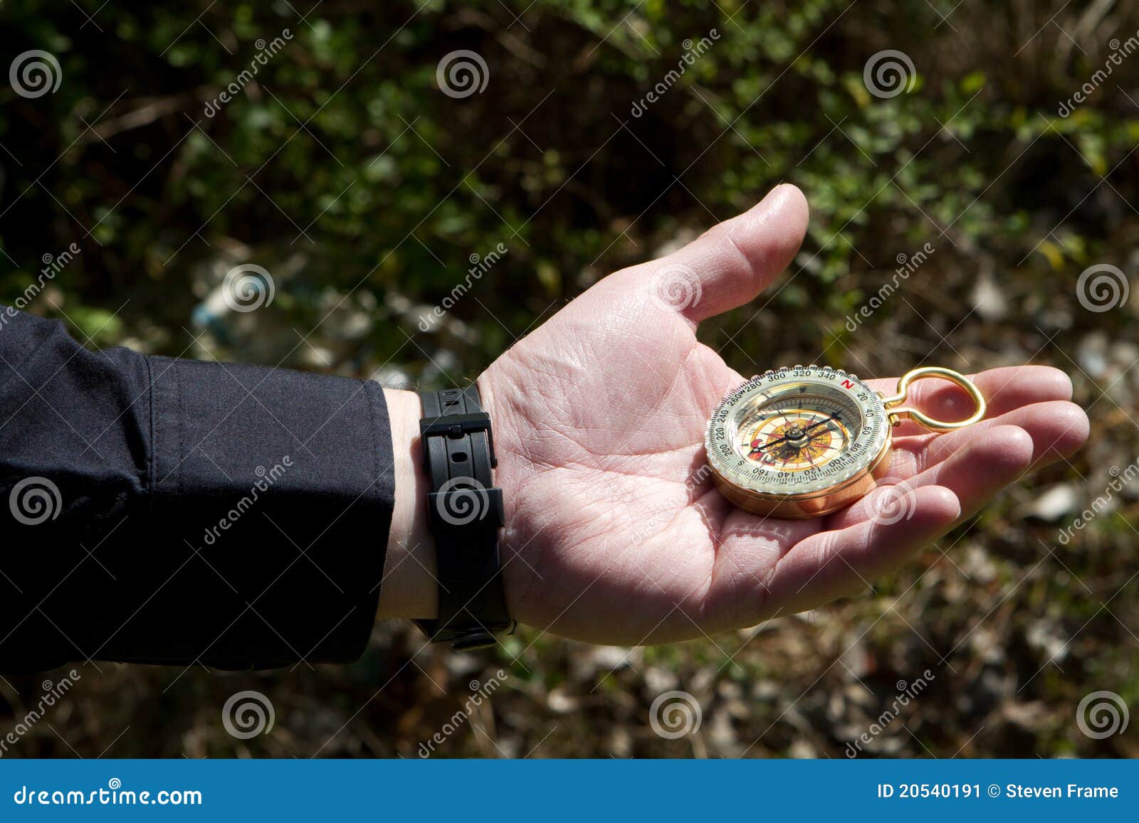 Hand Holding Compass stock image. Image of bearing, palm - 20540191