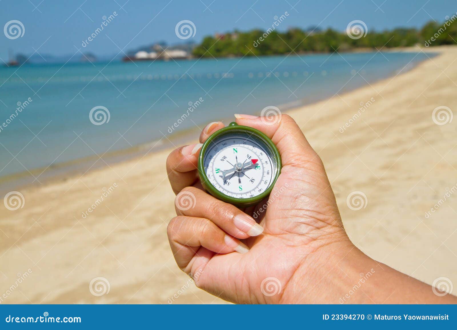 Hand holding compass stock photo. Image of travel, search - 23394270