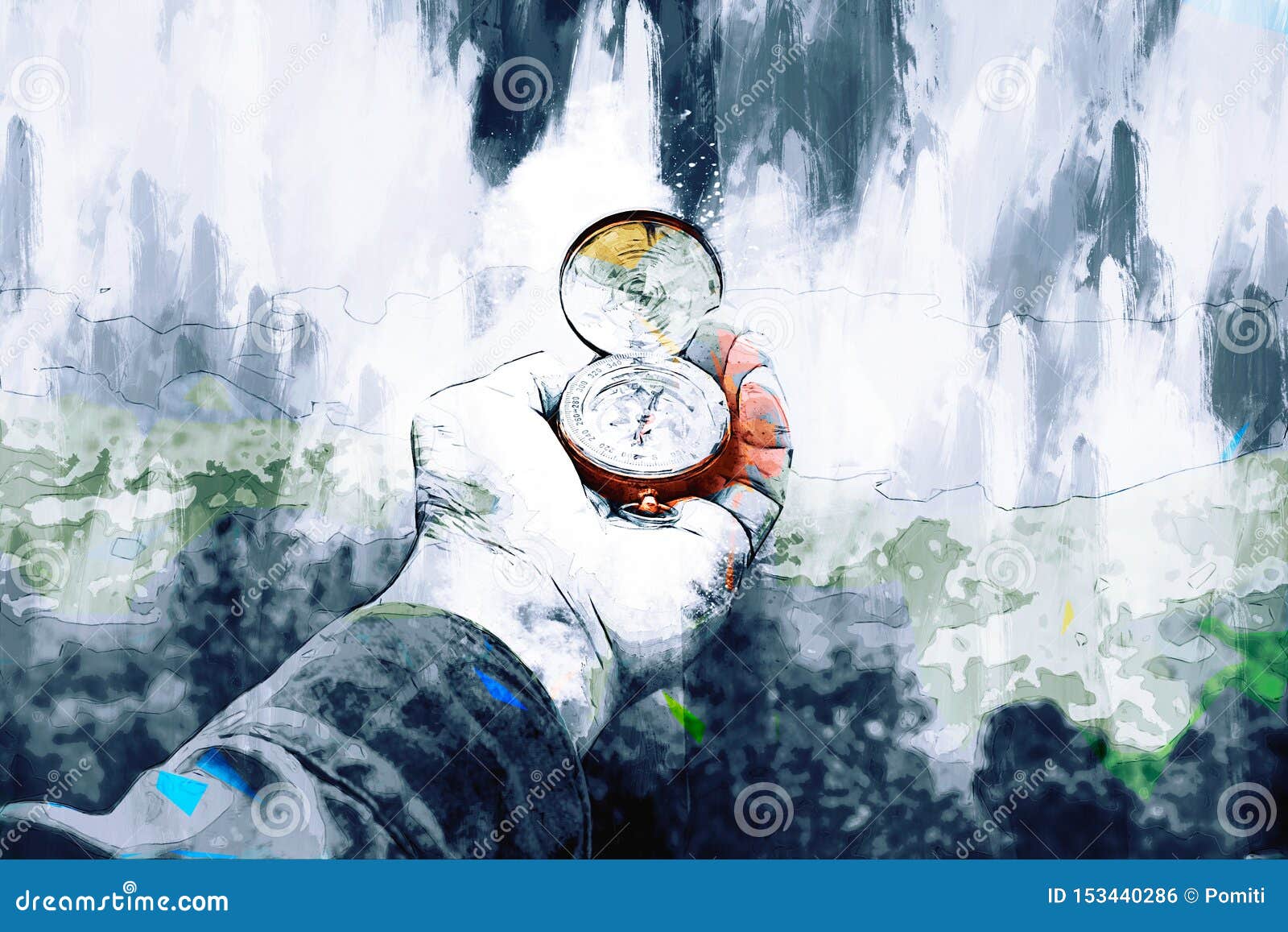 Compass Painting Stock Illustrations – 1,344 Compass Painting Stock ...