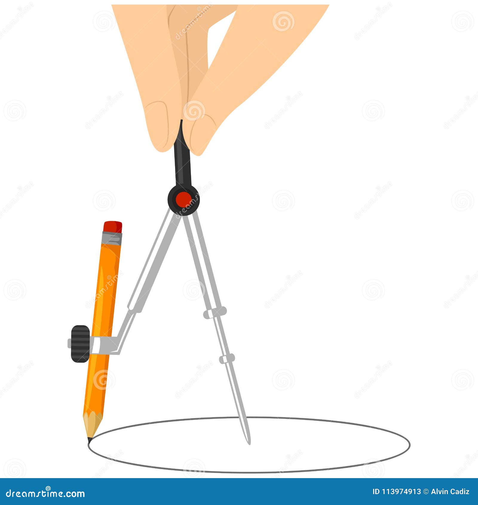 Hand Holding a Compass with Pencil Stock Vector - Illustration of hold ...