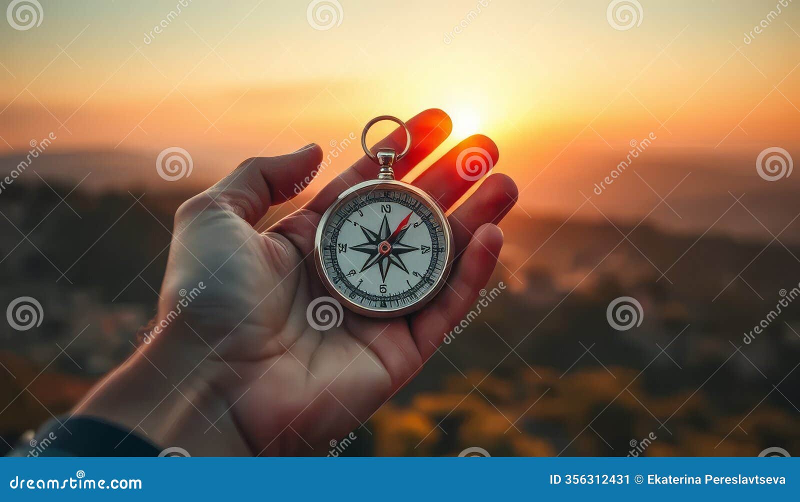 A Compass Pointing North On A Plain White Background With Empty Space ...