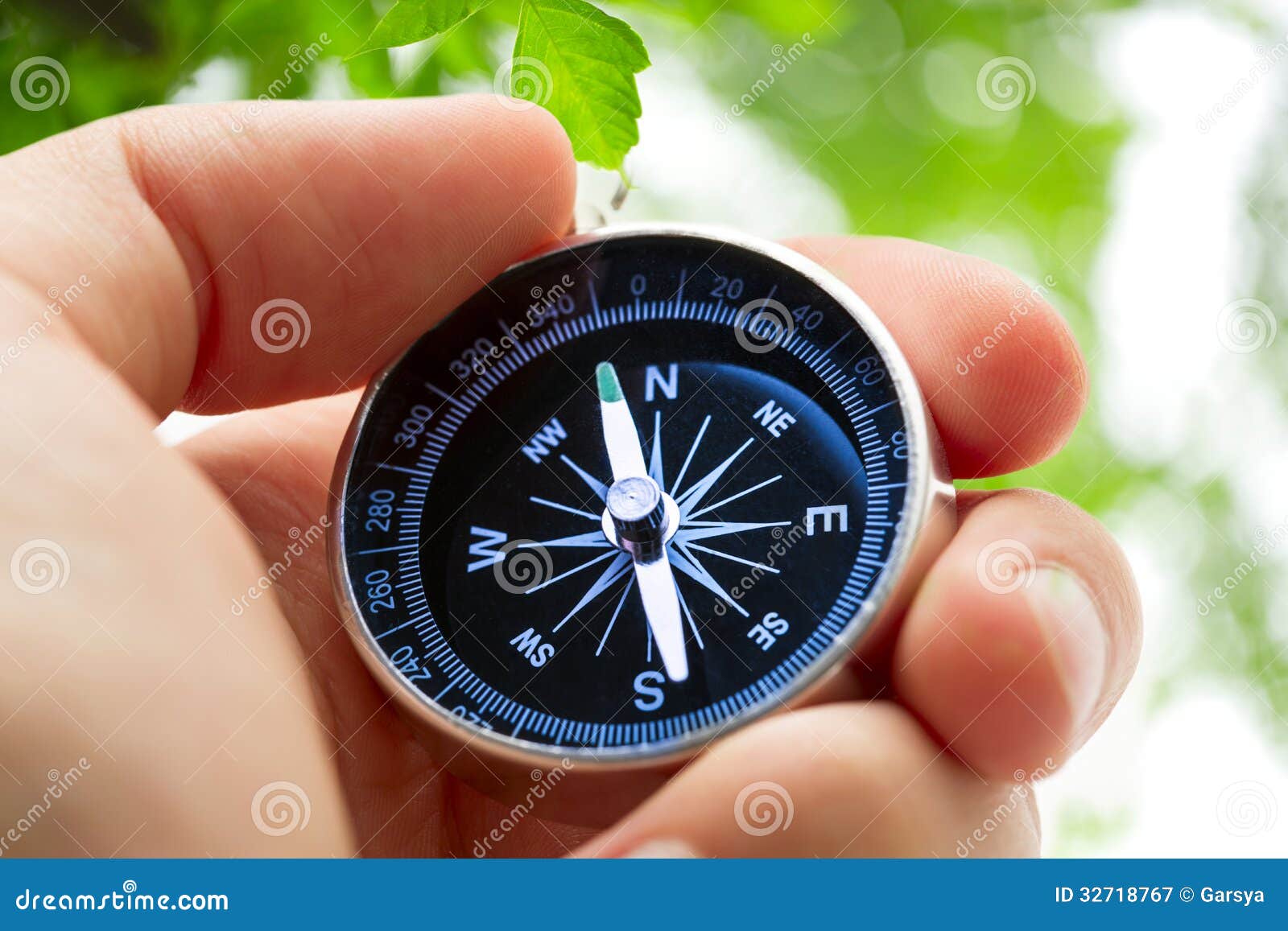 Hand holding compass stock image. Image of hand, equipment - 32718767