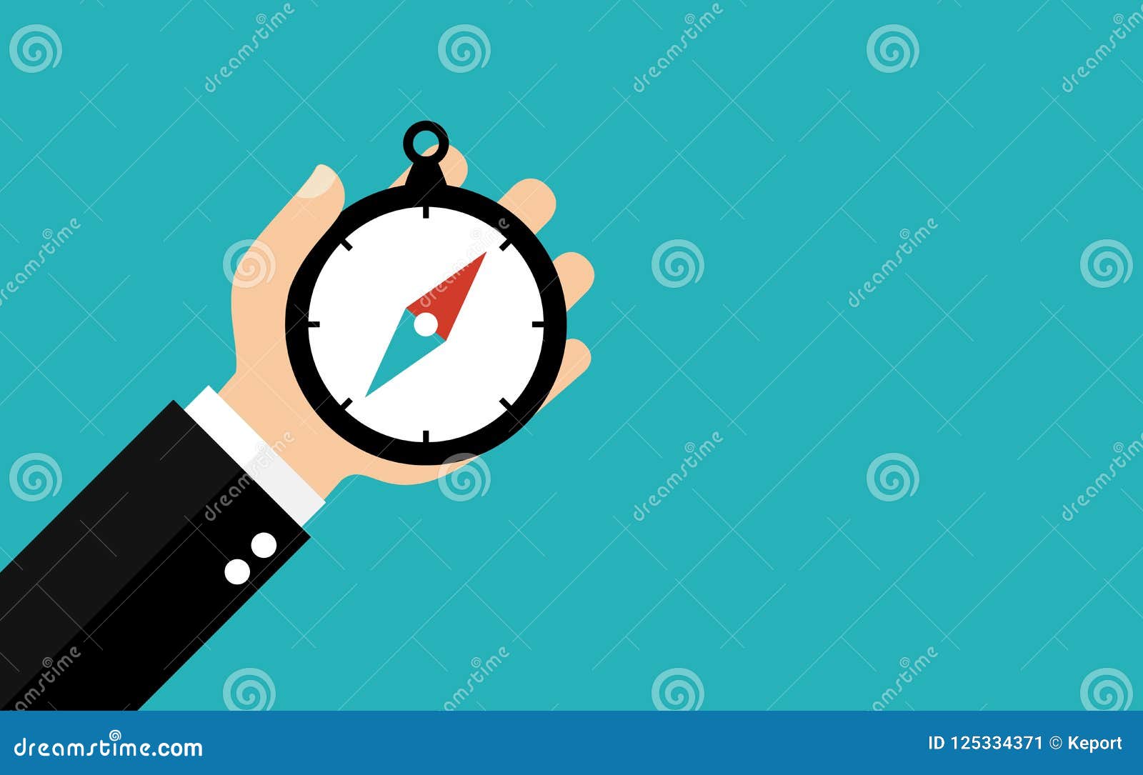 Hand with Compass - Flat Design Stock Illustration - Illustration of ...