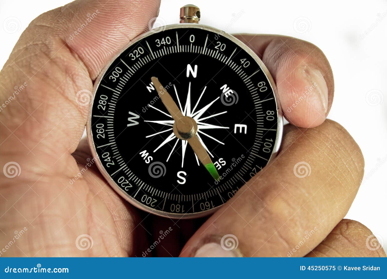 Hand Holding Compass on White Stock Image - Image of human, compass ...