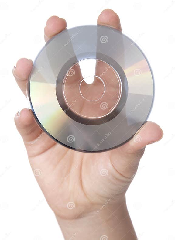 Hand Holding a Computer Disk Over White Stock Photo - Image of ...