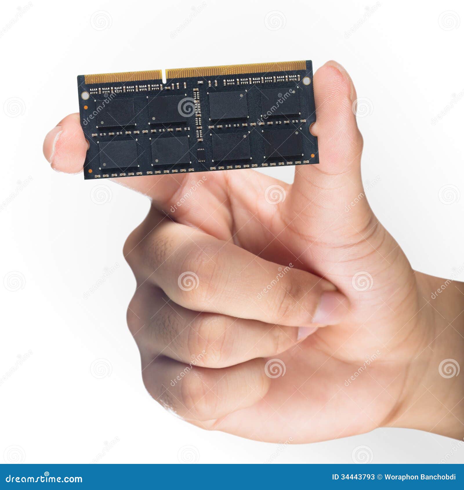 Hand Holding Computer Memory Stock Image - Image of computer, green ...