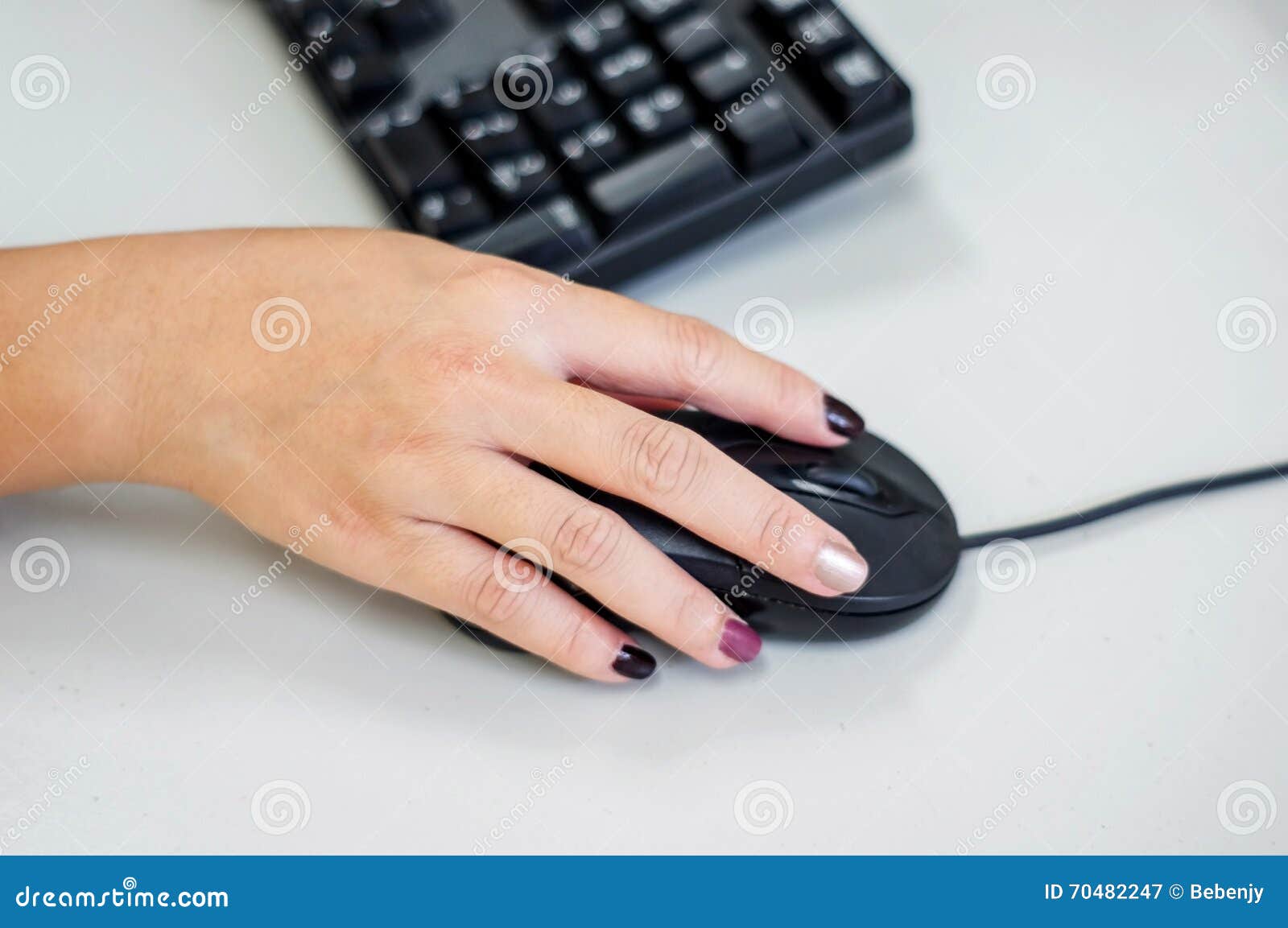 Hand Holding Computer Mouse Stock Image - Image of information ...