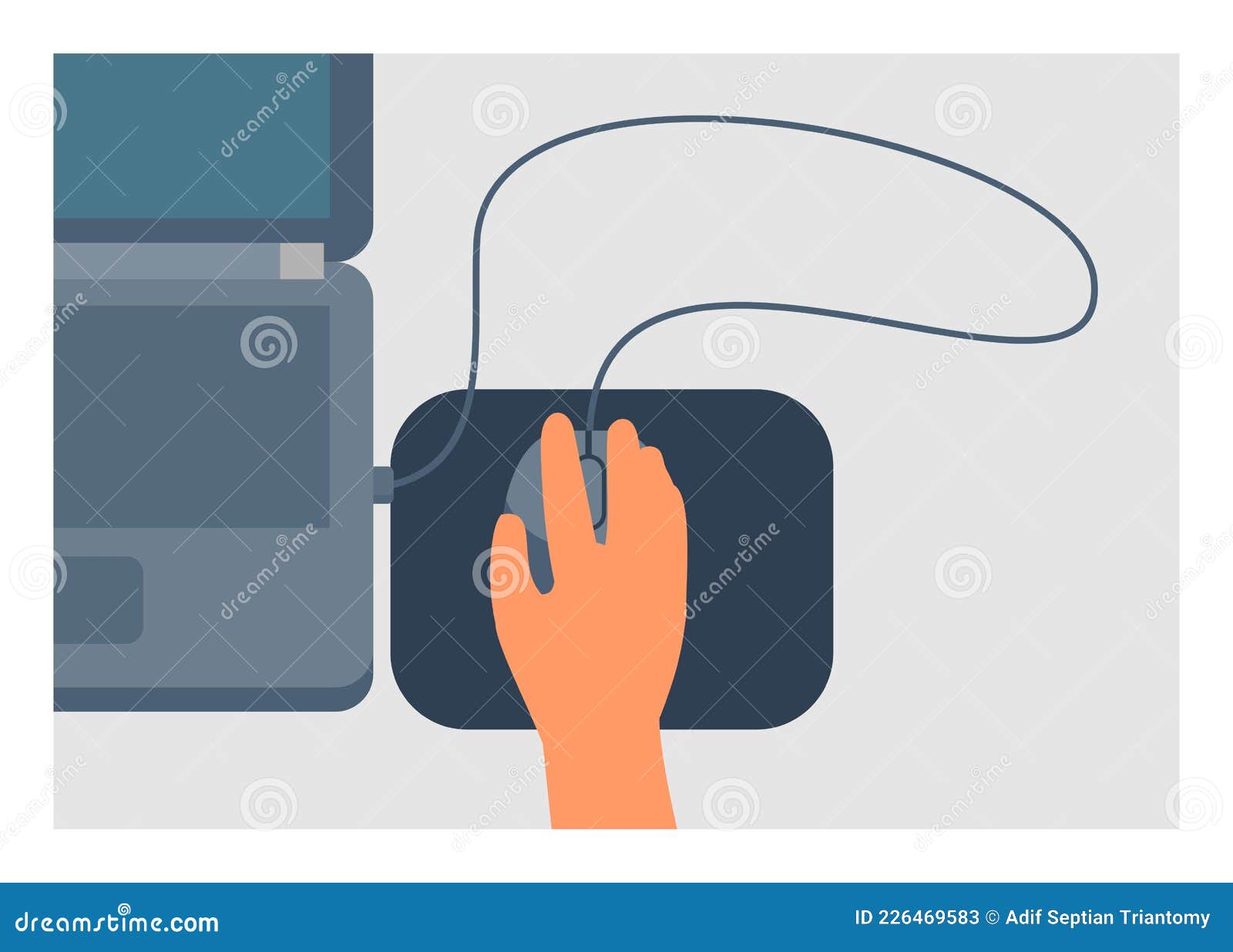 Hand Holding Computer Mouse. Simple Flat Illustration Stock Vector ...