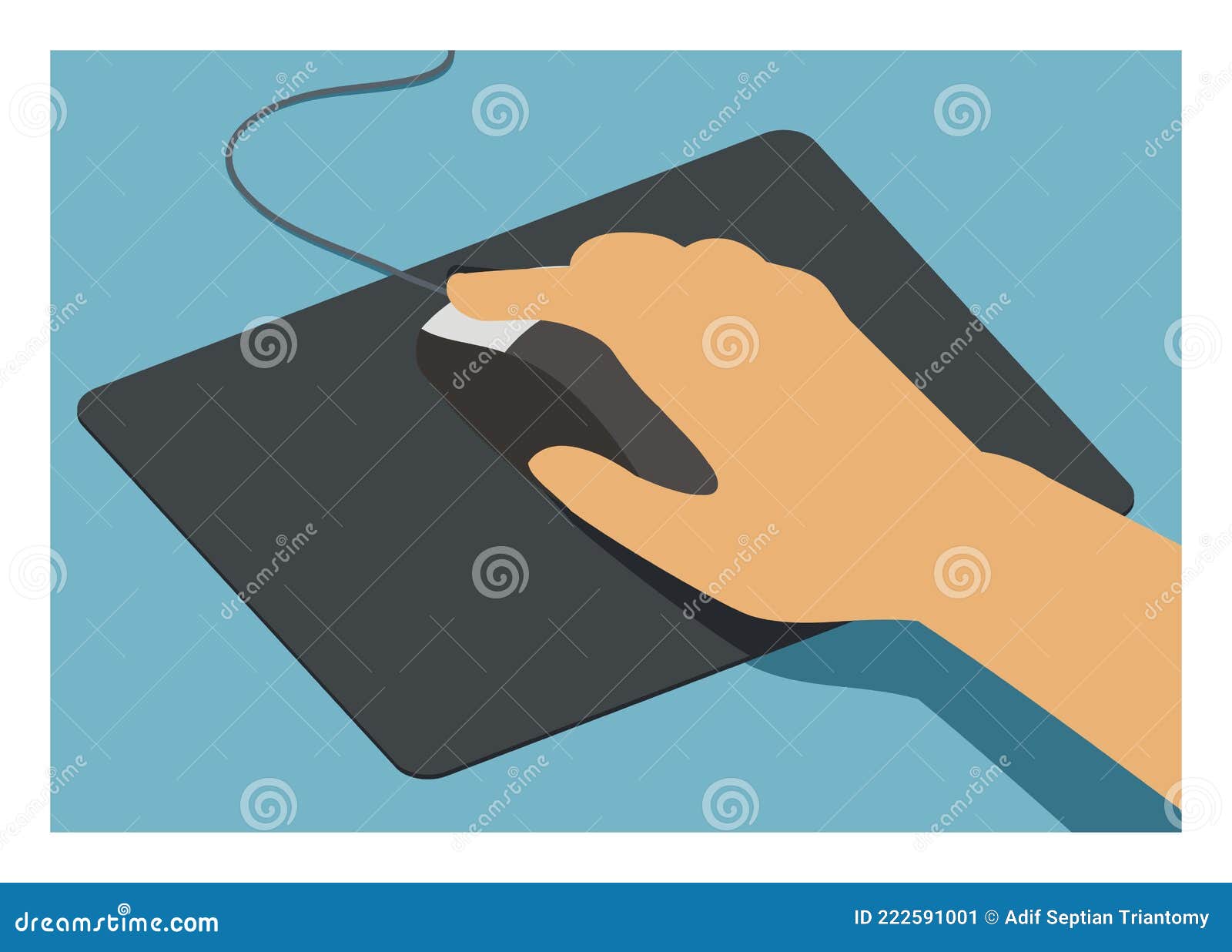 Hand Holding Computer Mouse. Simple Flat Illustration. Stock Vector ...