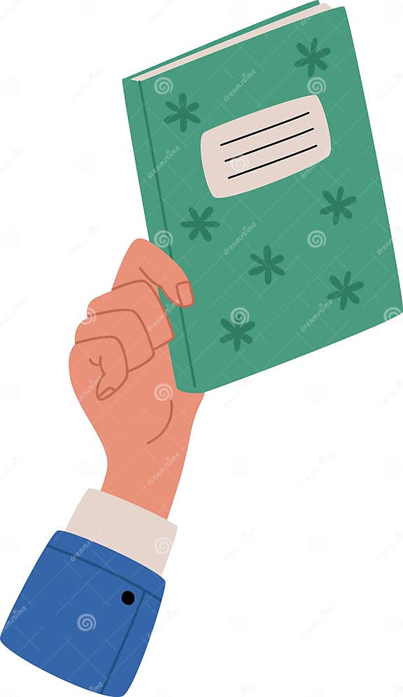 Hand Holding Copybook stock illustration. Illustration of paper - 328926638
