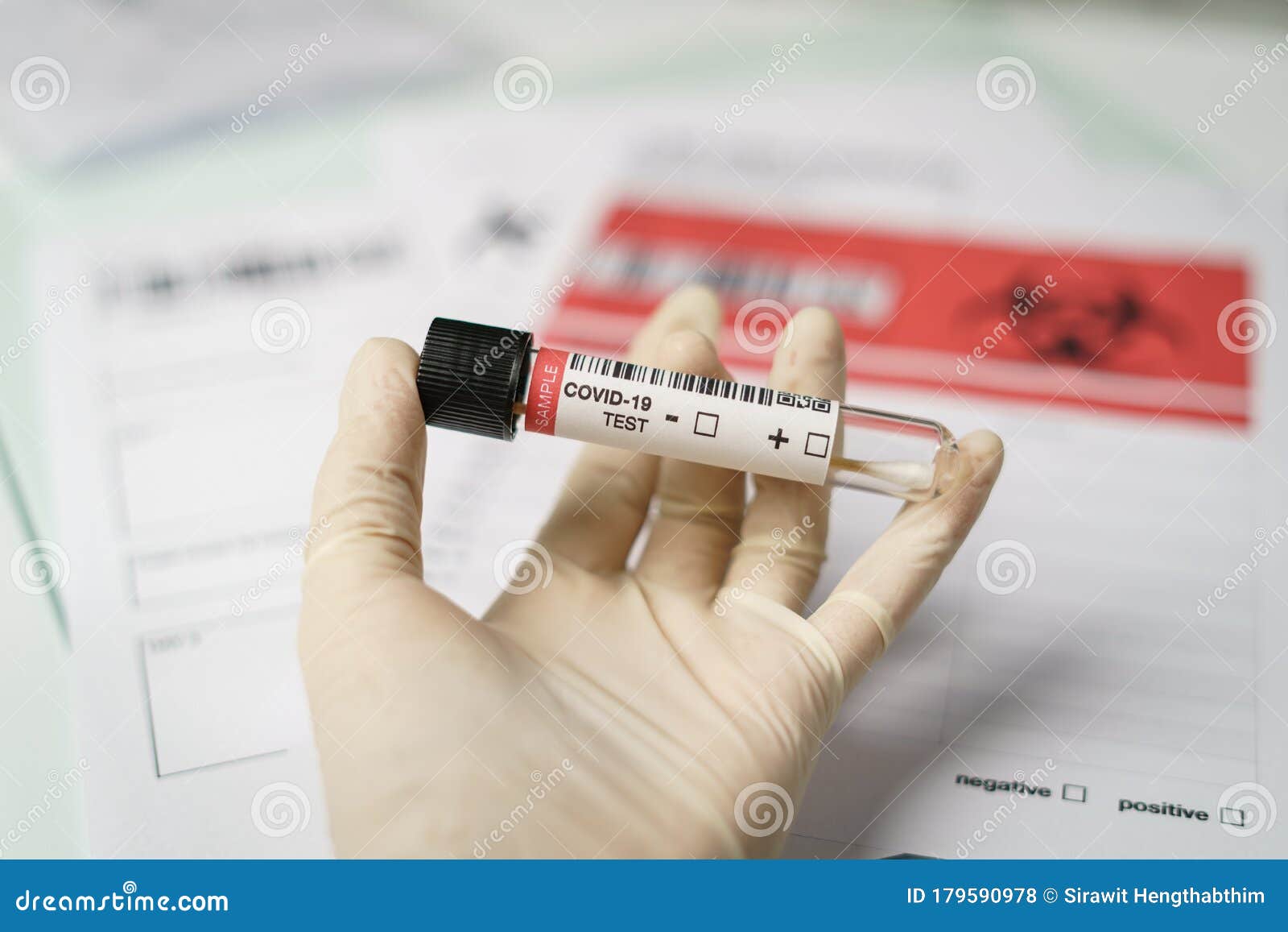 Hand Holding COVID-19 Swab Collection Kit, Specimen Sample Testing ...