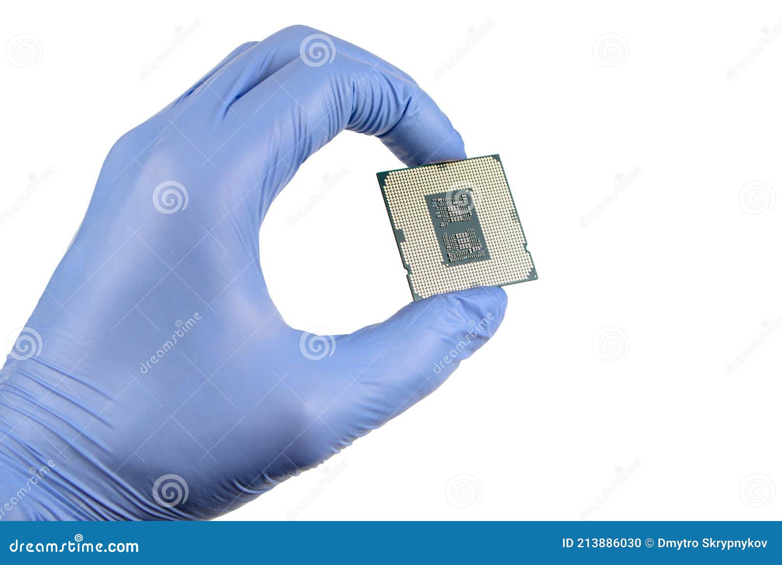 Hand Holding a CPU in Isolated White Blackground Stock Photo - Image of ...