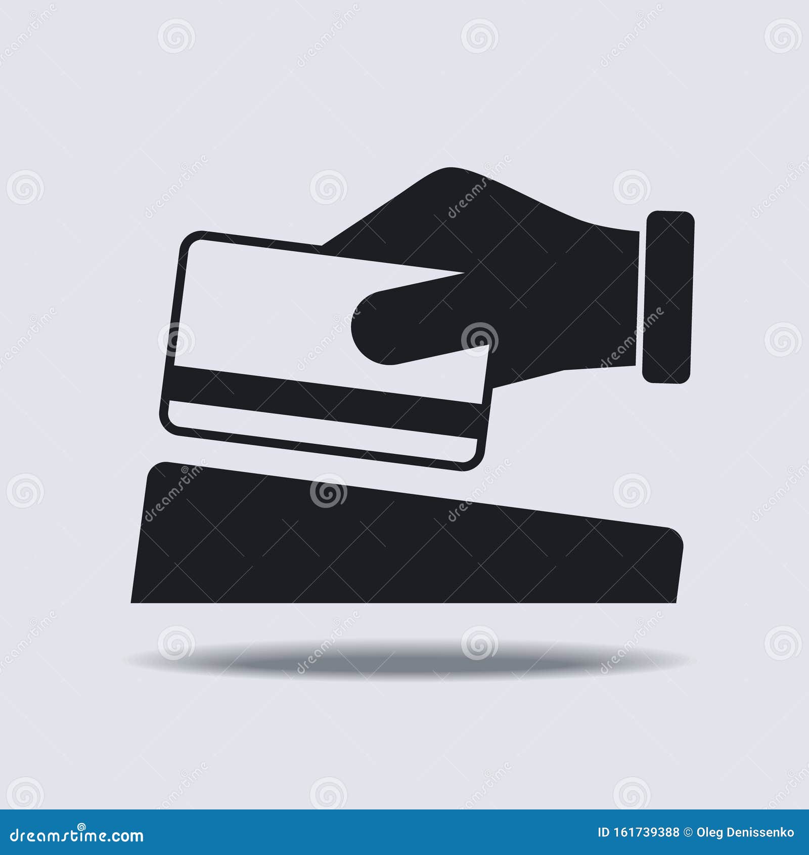 Hand Holding Credit Card Black Icon. Vector Illustration Stock Vector ...