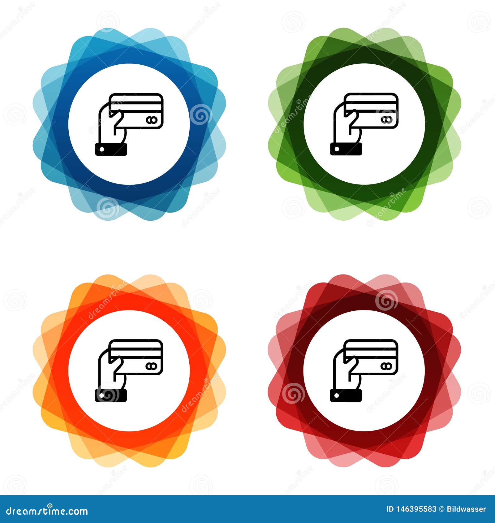Hand Holding a Credit Card Icons. Eps10 Vector Stock Vector ...