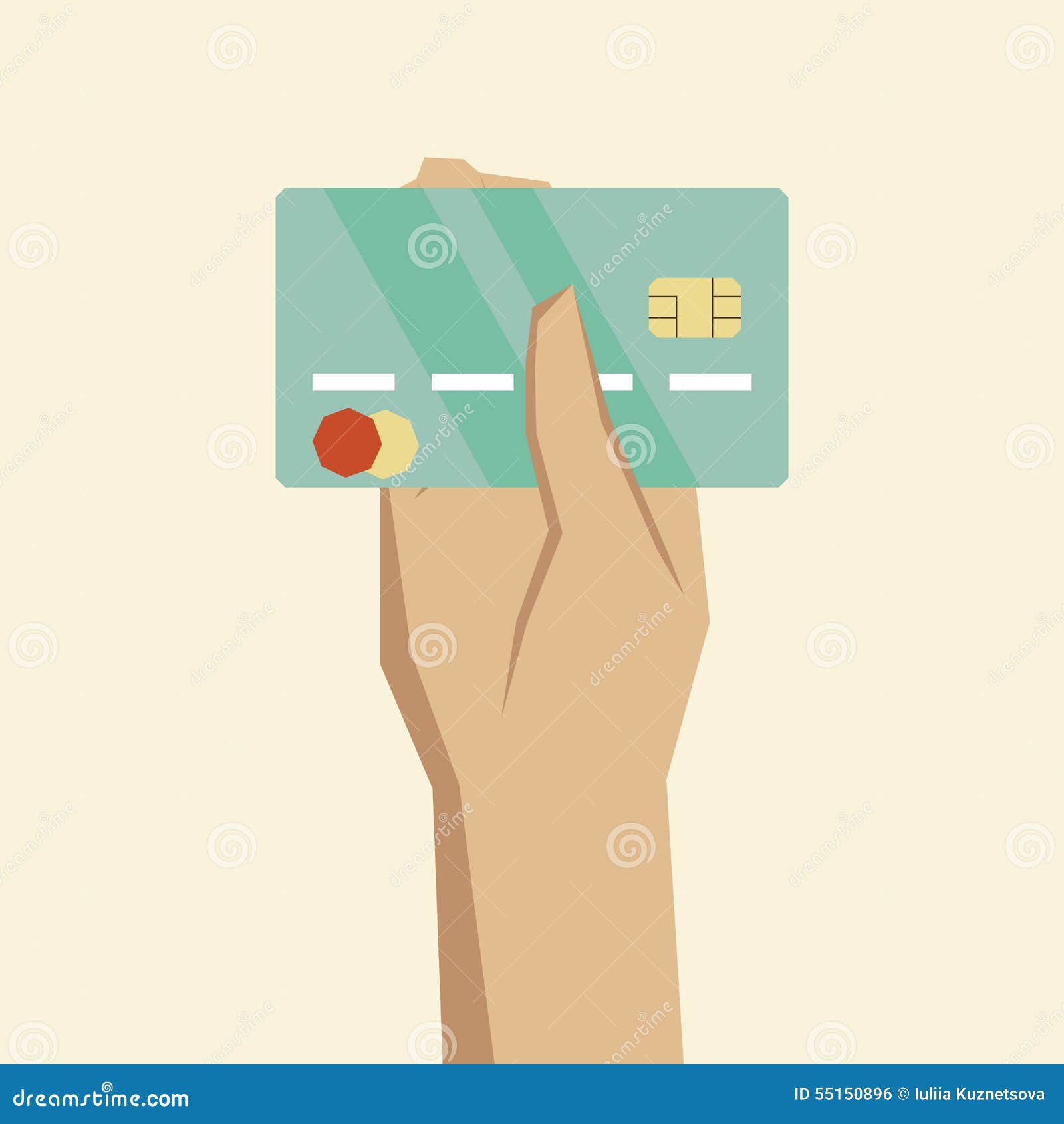 Hand holding credit card stock vector. Illustration of paying - 55150896