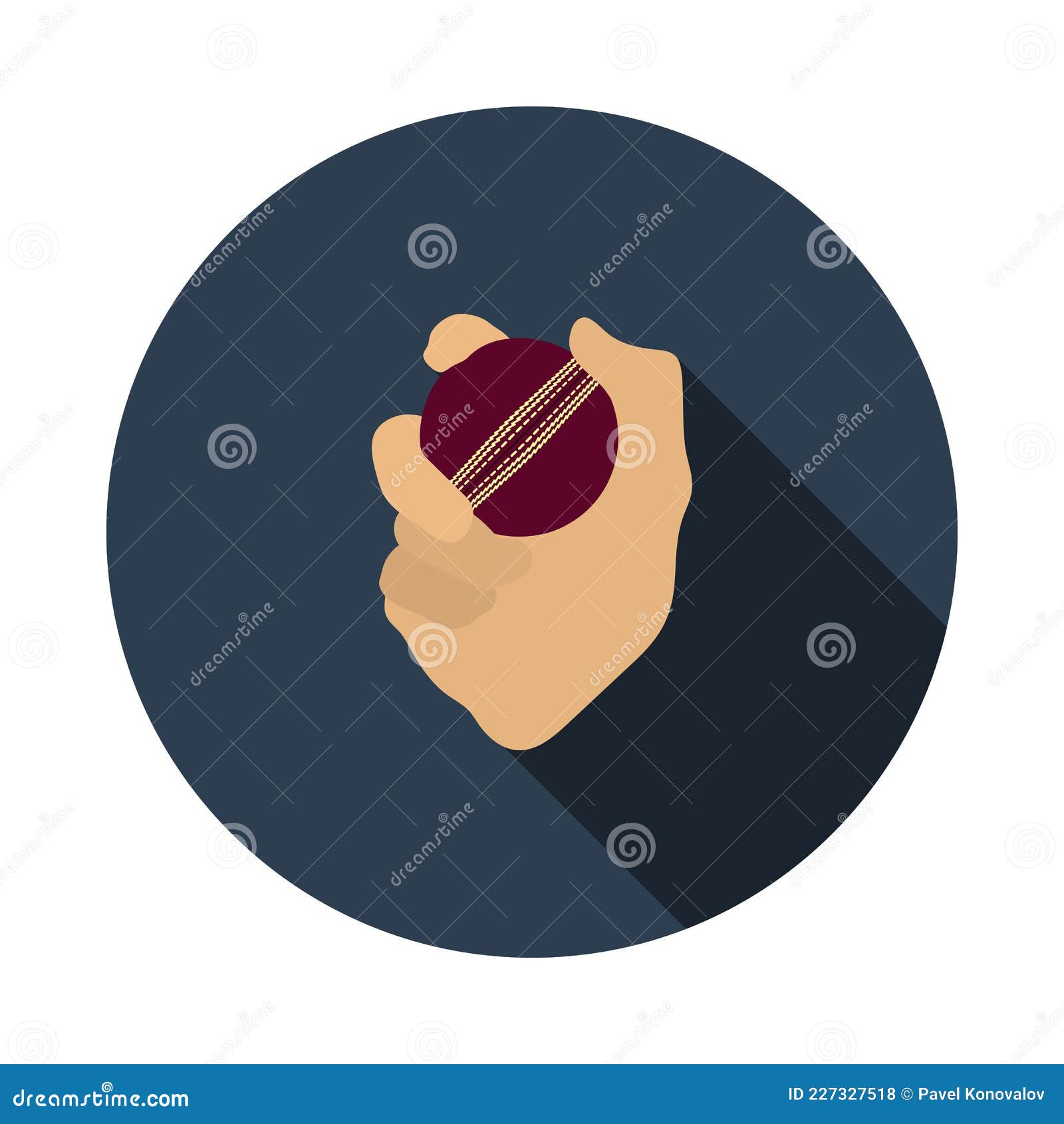 Hand Holding Cricket Ball Icon Stock Vector - Illustration of match ...