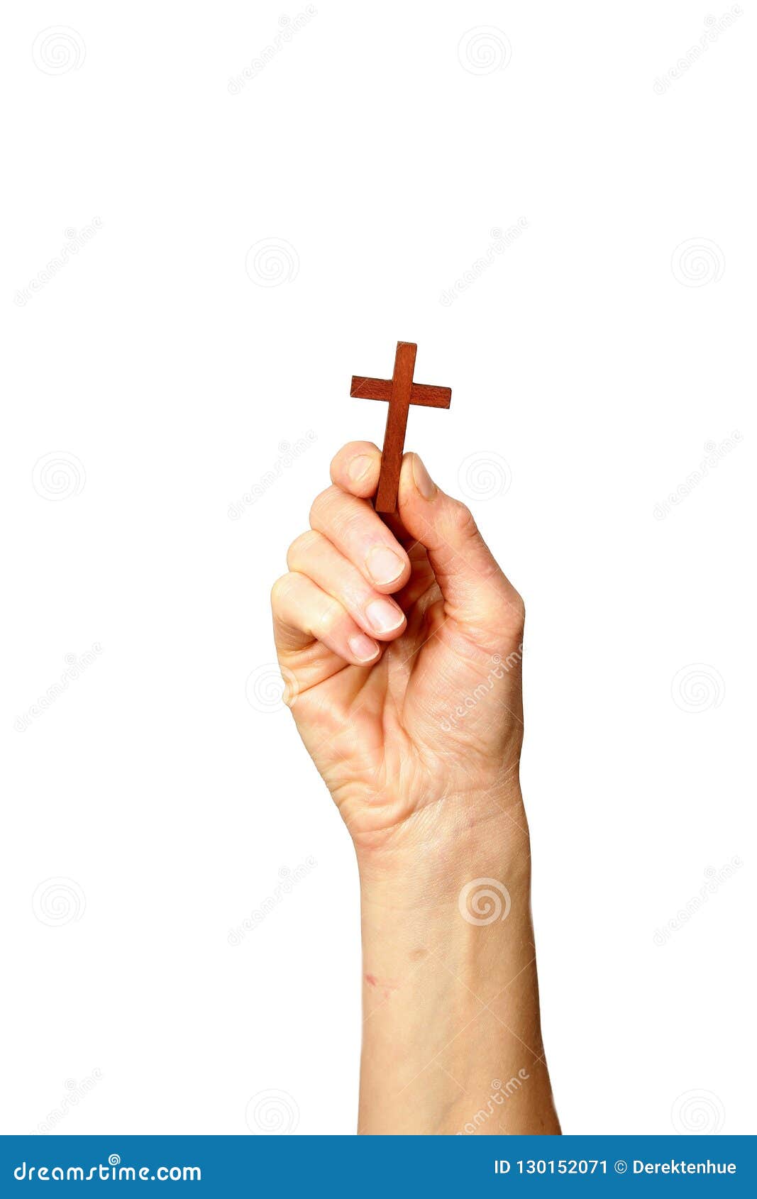 Hand Holding a Cross Up High Stock Image - Image of jesus, excitement ...