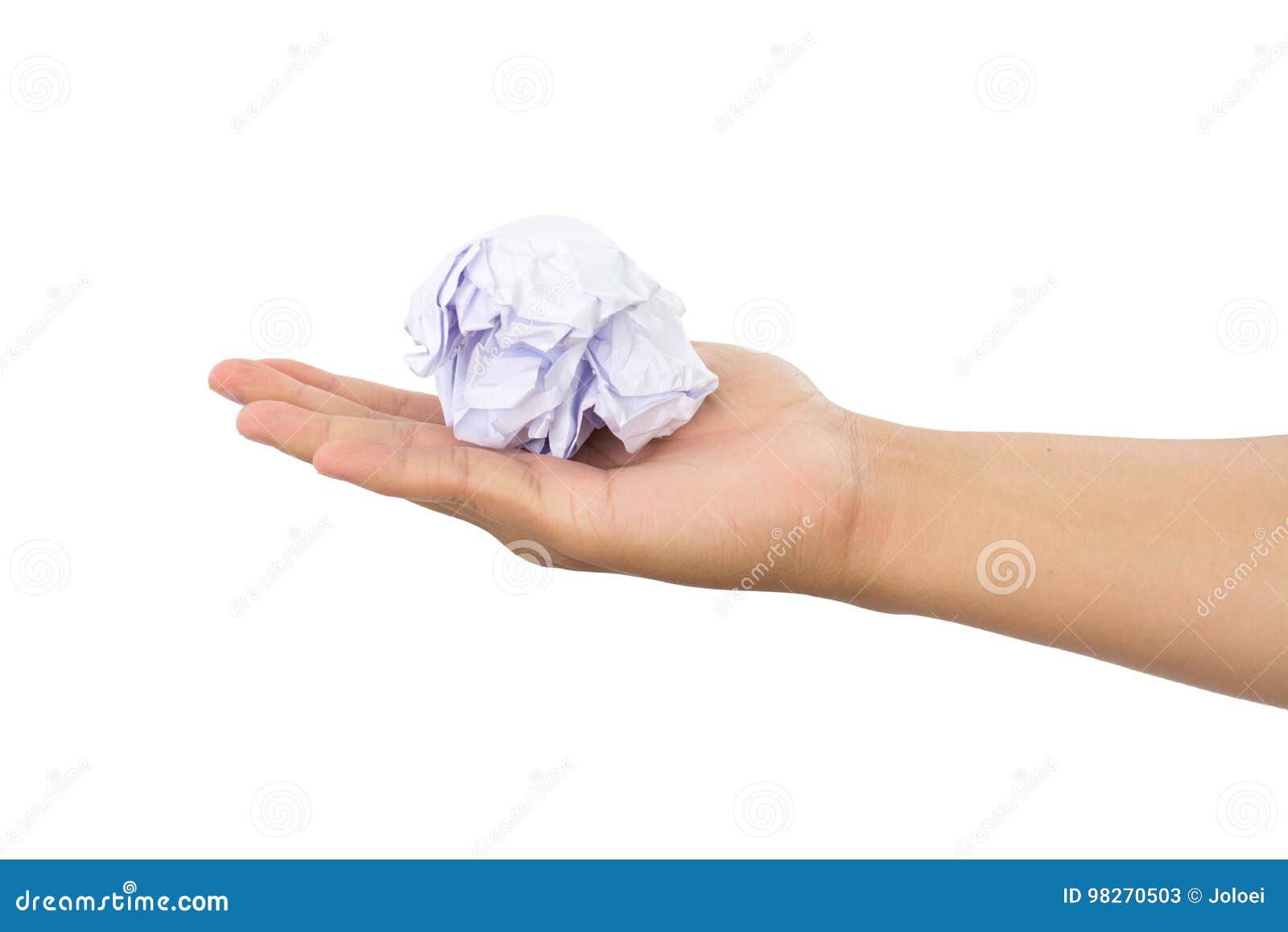 Hand Holding Crumpled Paper Stock Image - Image of holding, gesture ...
