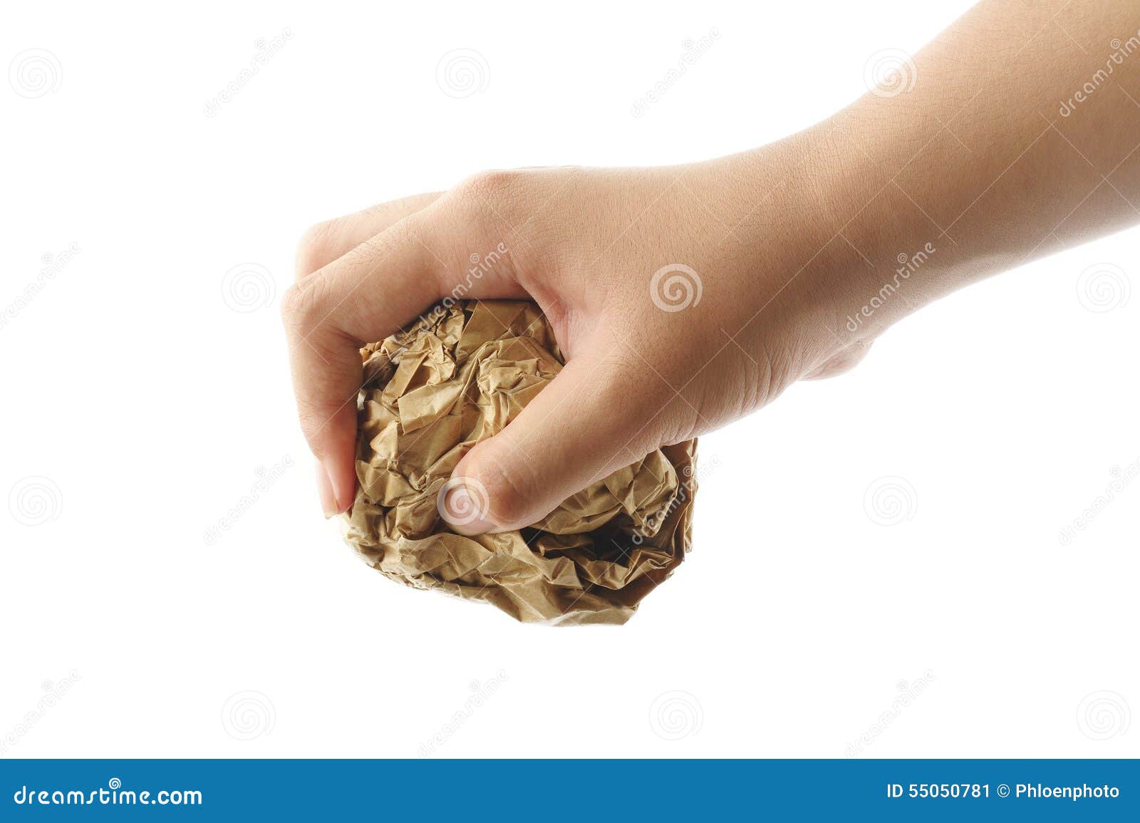 Hand Holding Crumpled Paper Stock Image - Image of crumpled, concepts ...