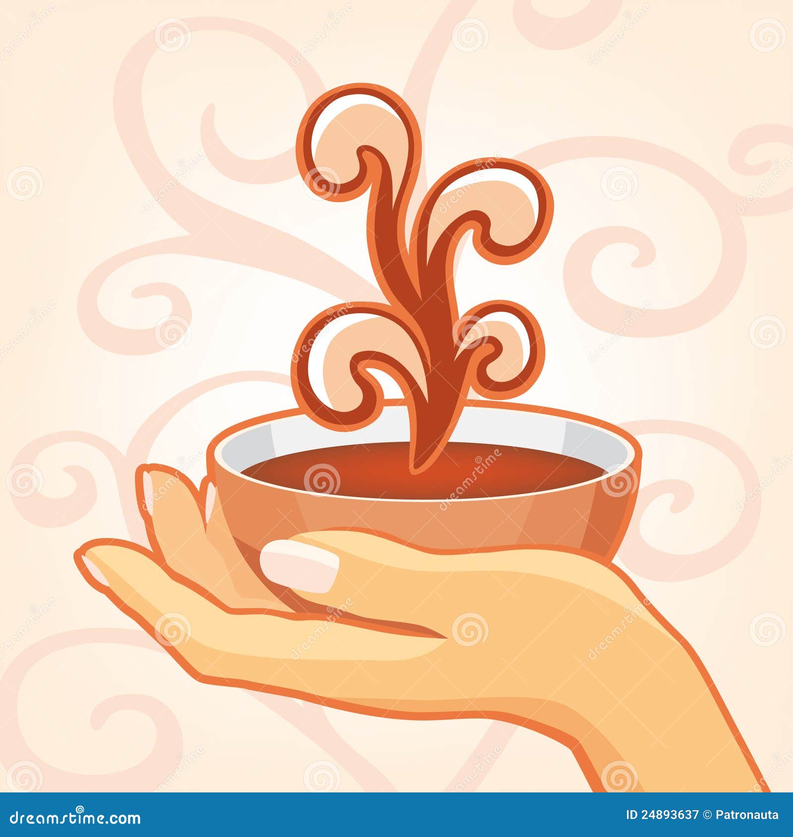 Hand holding a cup stock vector. Illustration of gripping - 24893637